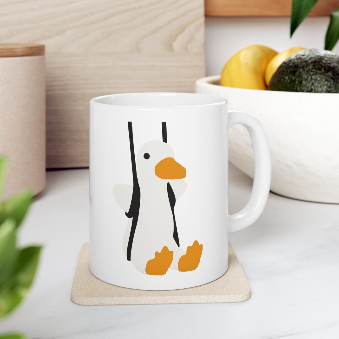 Swinging Duck Viral Rearview Mirror Duck Double Sided Ceramic Mug 11oz ...