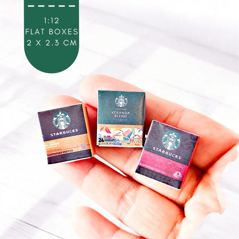 Miniature Starbucks Coffee Printable Packages Boxes Set, Instant ...
