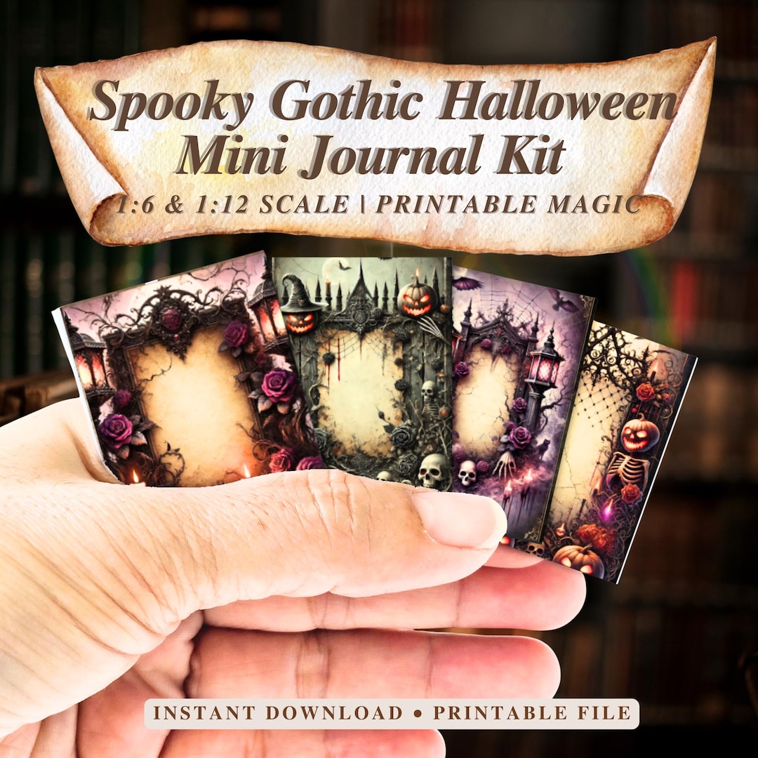 Spooky Gothic Halloween Mini Books Printable : Dark Fantasy Haunted ...