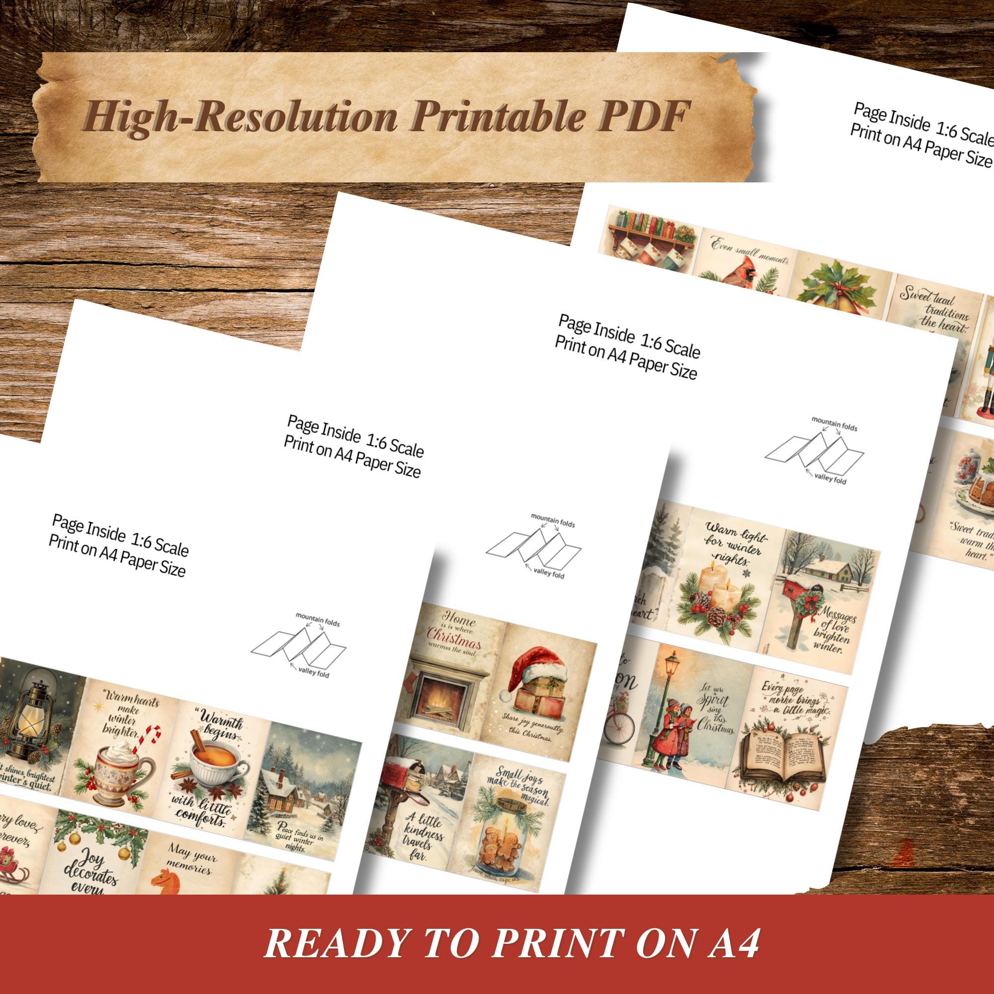 Vintage Christmas Mini Books Printable: Christmas Ornaments | Dollhouse ...