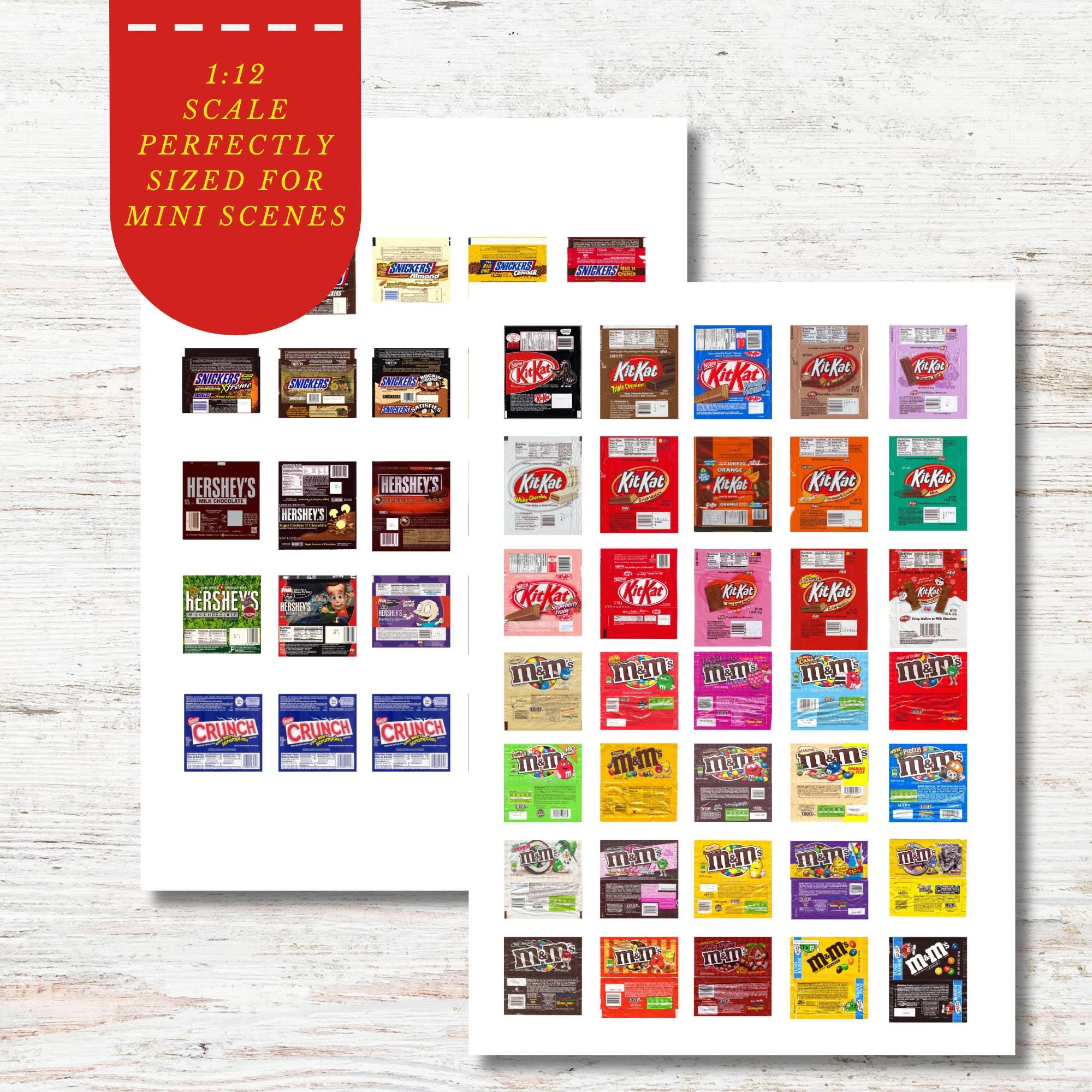 Printable Dollhouse Miniature Chocolate Bar Packages, Instant Digitable ...