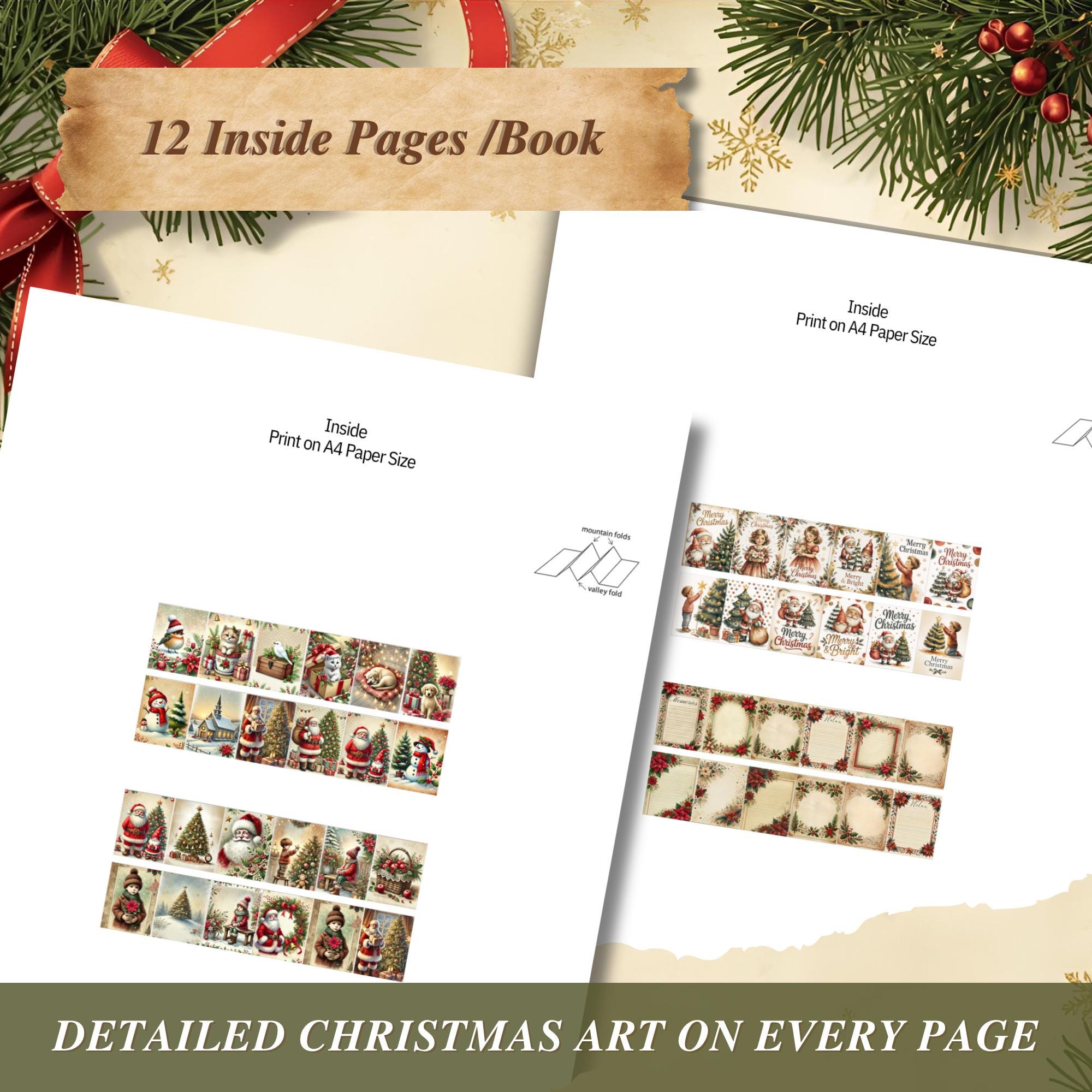 Vintage Santa Mini Books Printable : Dollhouse Christmas Book Set ...
