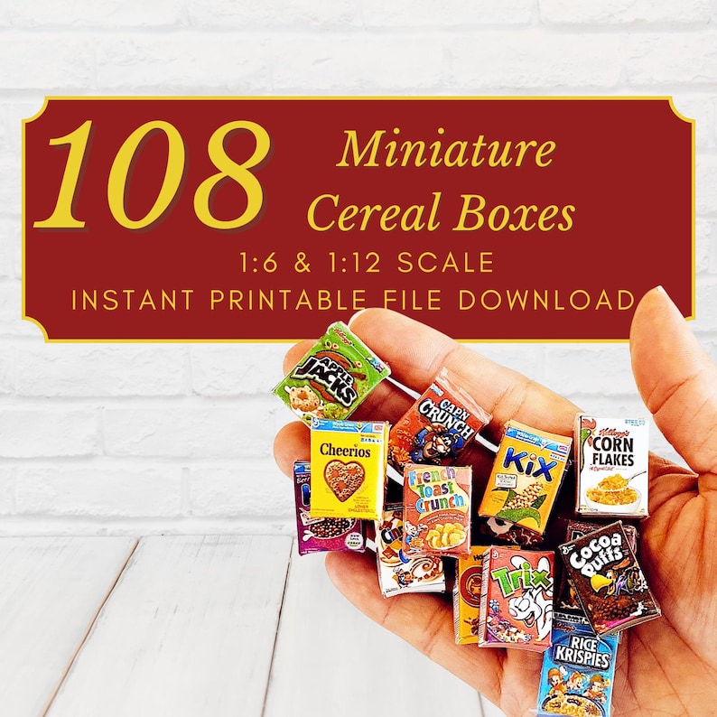 Miniature Cereal Boxes Printable : Dollhouse Decorating (digital ...