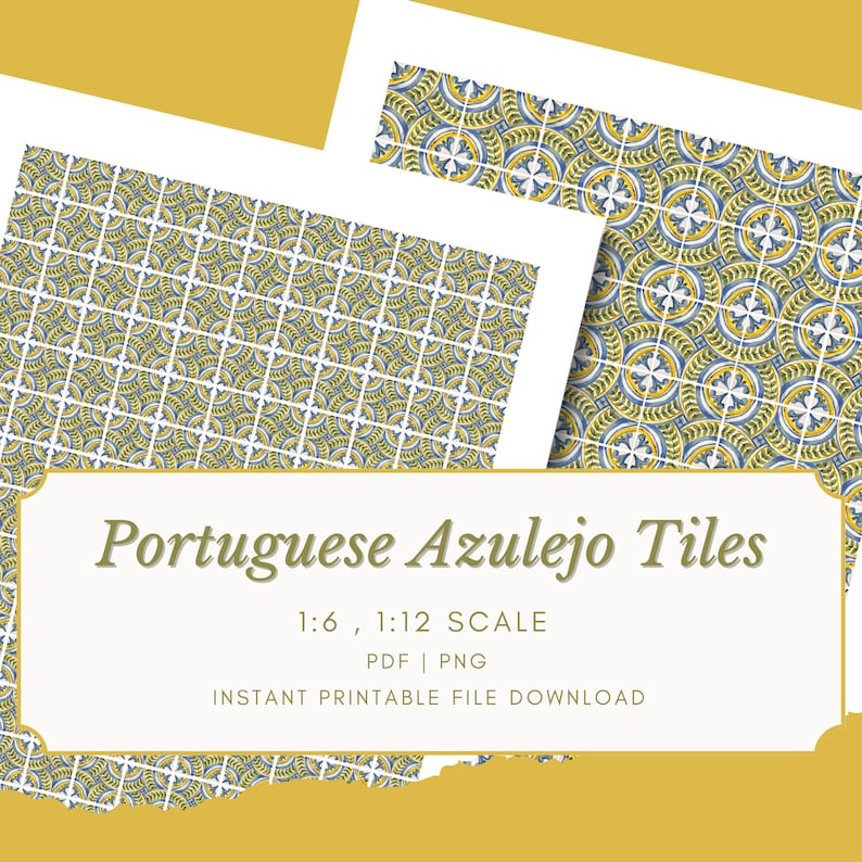 Printable Mediterranean Tile Design, Dollhouse Flooring, Decorative ...