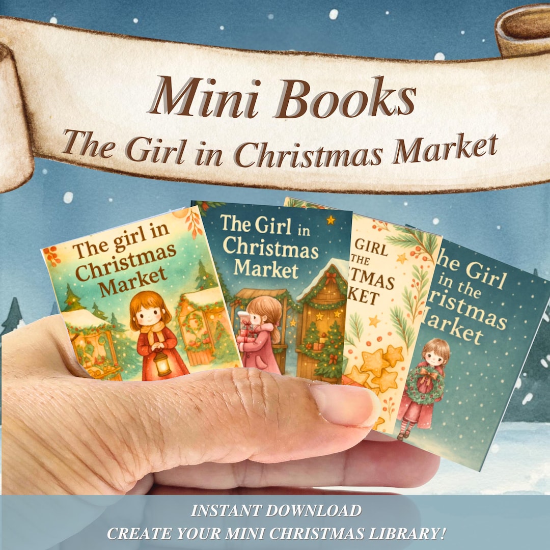 Christmas Mini Books Printable : Dollhouse Christmas Decor Miniature ...
