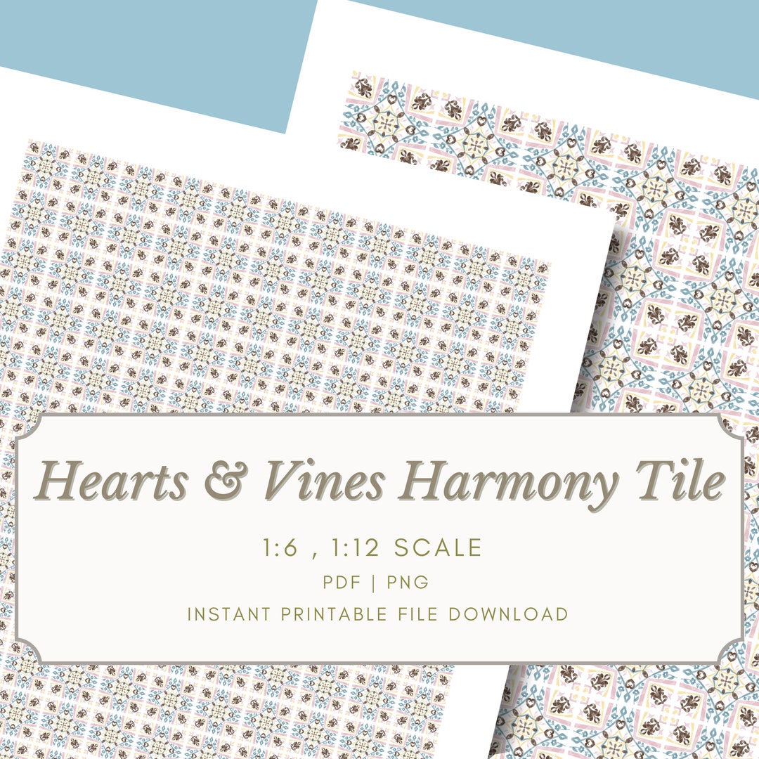 Retro Tile Pattern for Dollhouse Flooring, Unique Miniatures, Tinyhouse ...