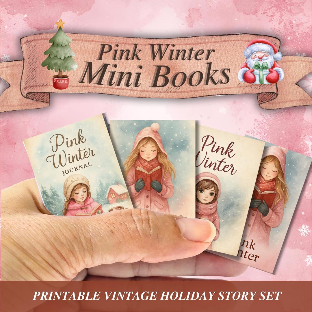 Christmas Mini Books Printable : Dollhouse Miniature Winter Book Set ...