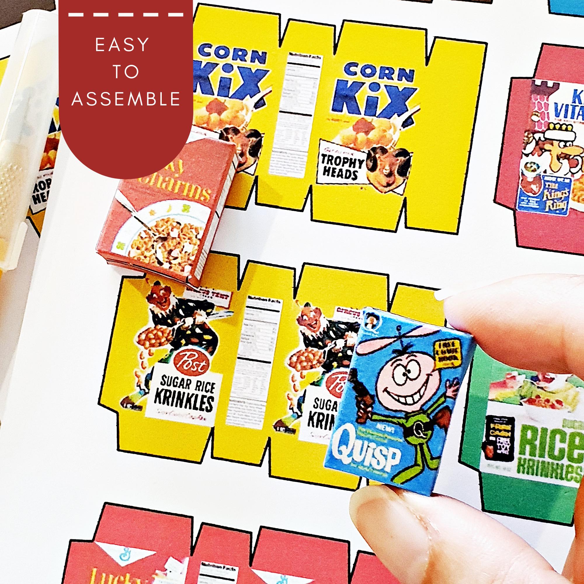 108 Dollhouse Miniature Cereal Boxes, Mini Boxes , Instant Digitable ...