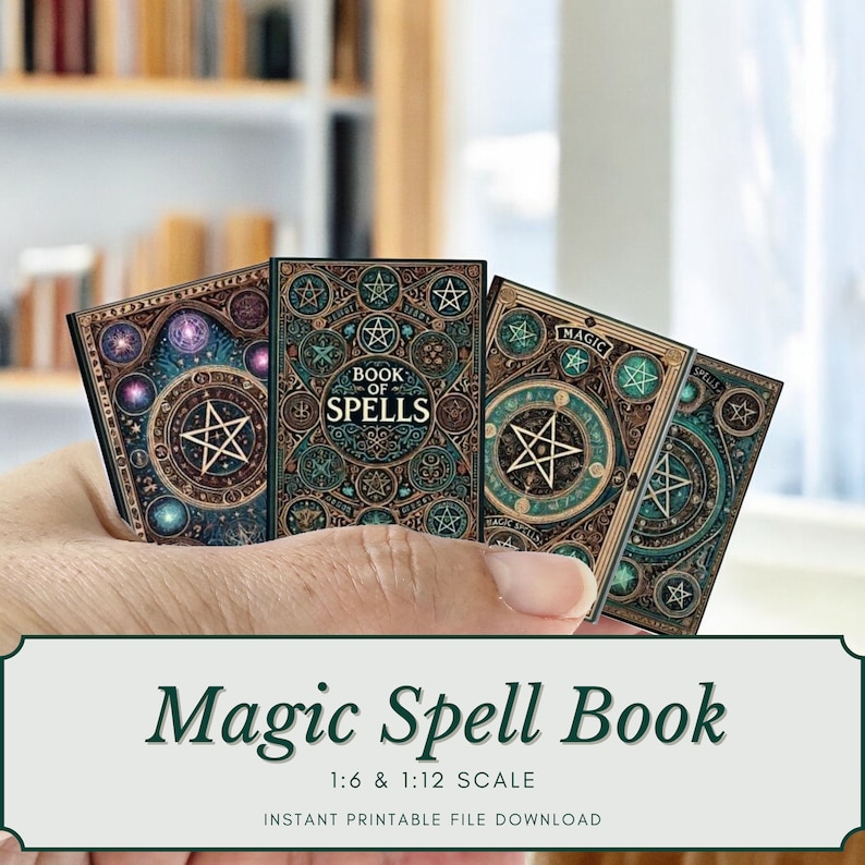 DIY Miniature Magic Spells Book: Dollhouse Halloween Decor (PDF Pattern ...
