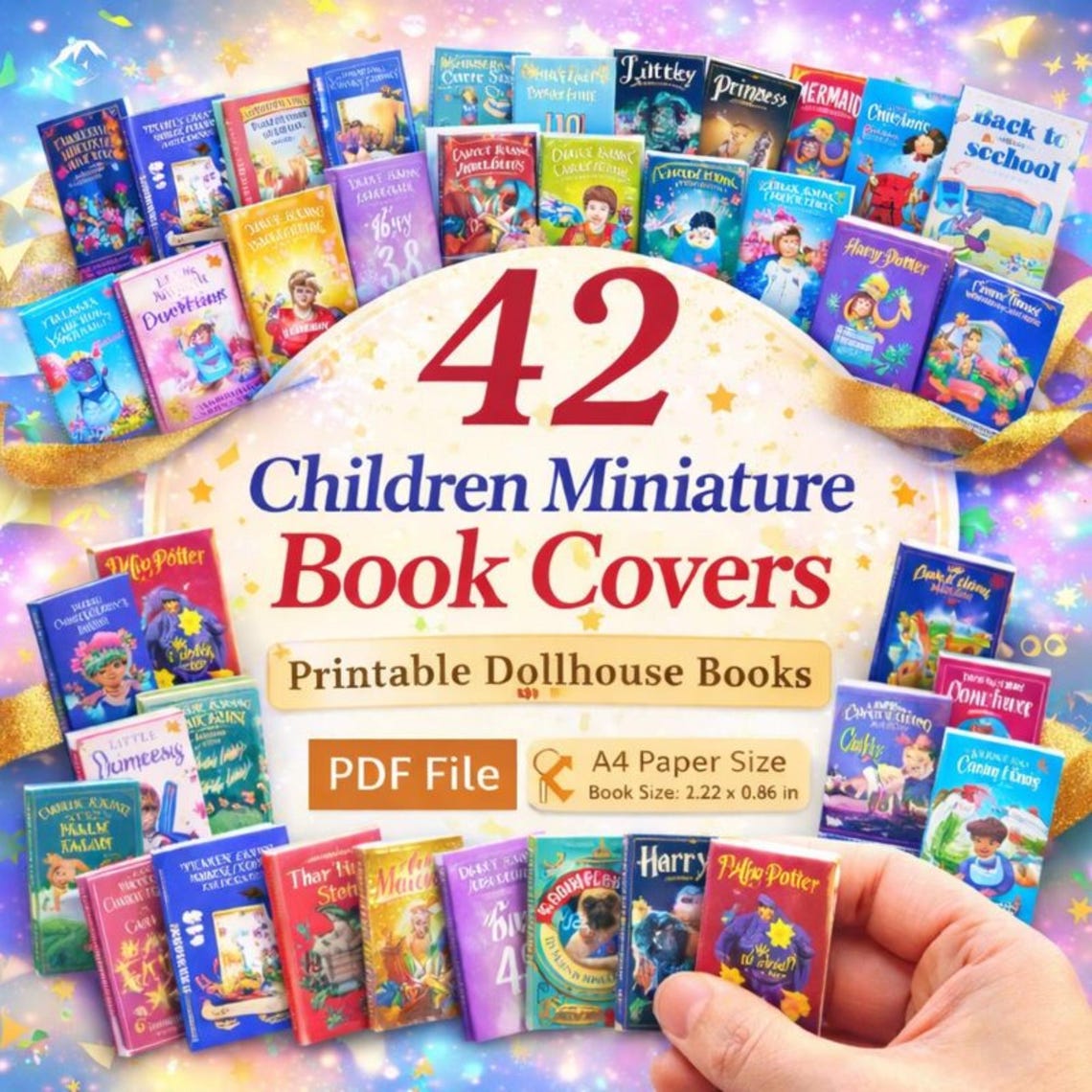 Miniature Books Covers Printable : Children Mini Book Dollhouse Decor ...