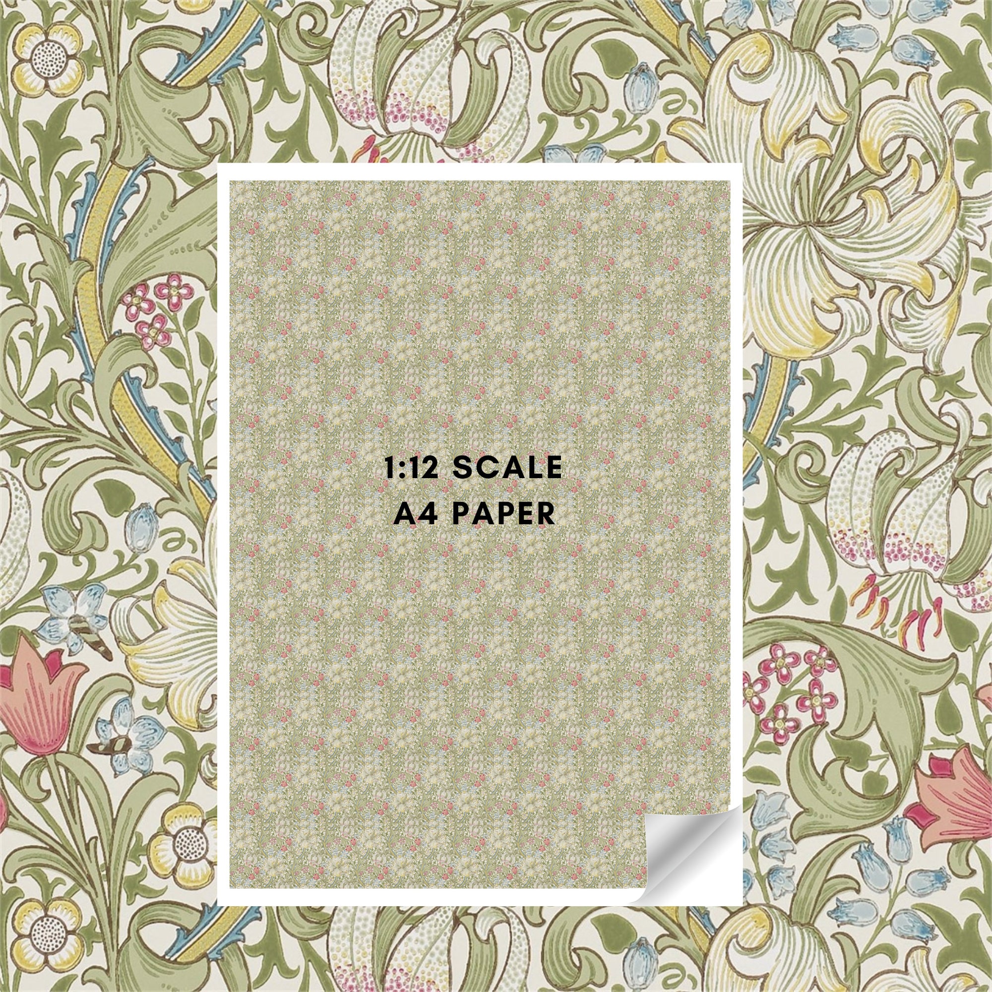 1:12 Scale Printable Wallpaper Victorian Dollhouse Digital Download ...