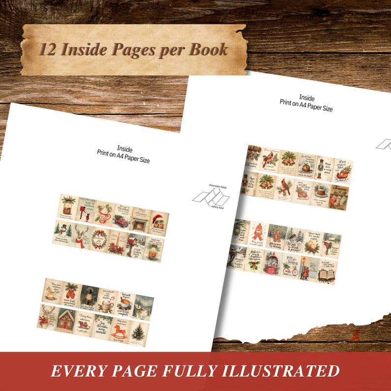 Vintage Christmas Mini Books Printable: Christmas Ornaments | Dollhouse ...