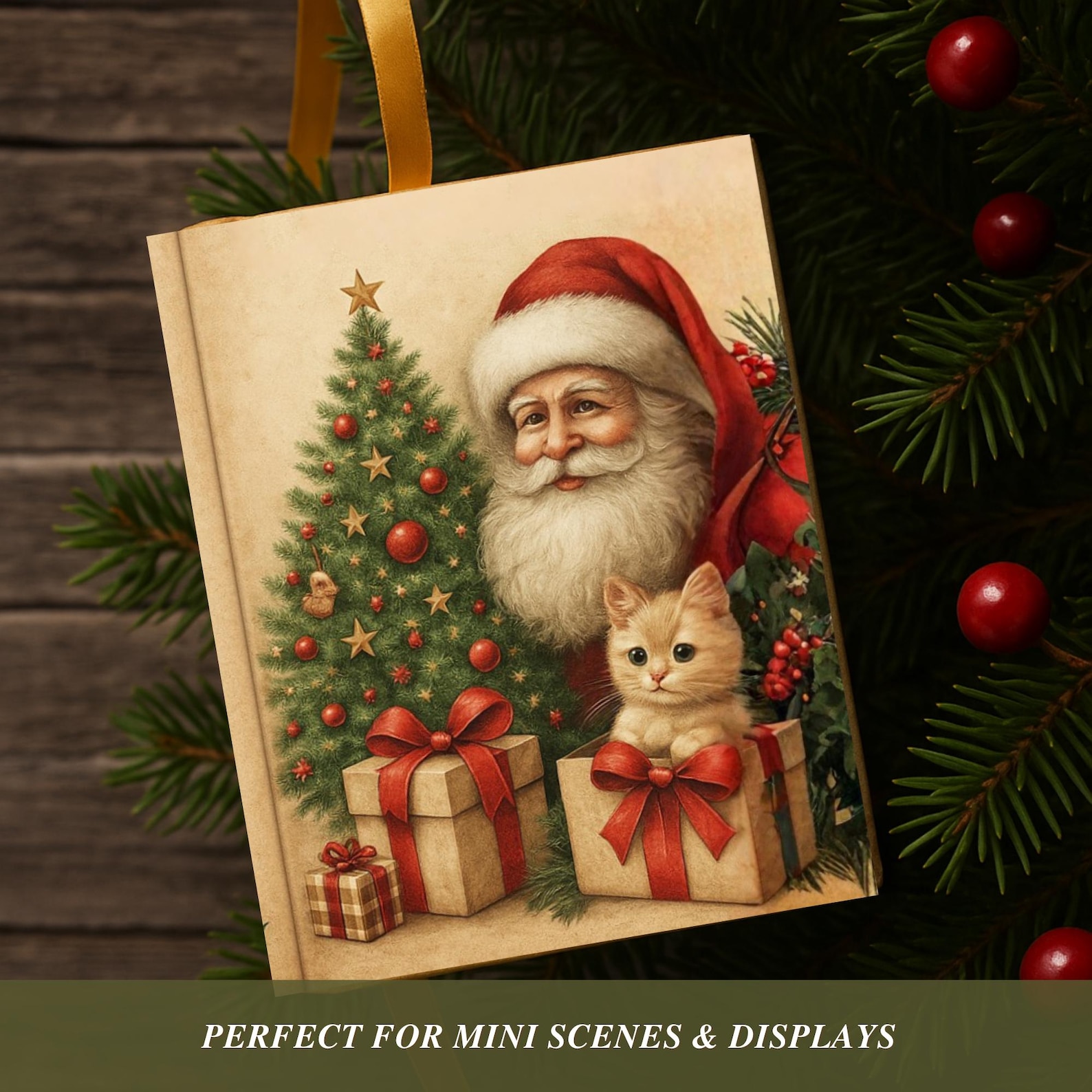Vintage Santa Mini Books Printable : Dollhouse Christmas Book Set ...