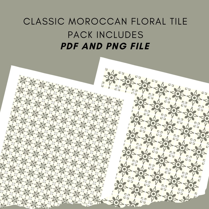 Dollhouse Tile Flooring: Moroccan Floral Print (PDF & PNG) - Etsy