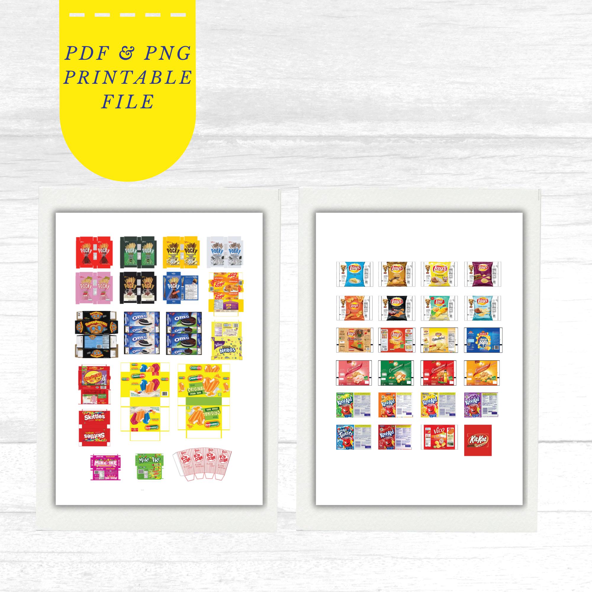 Printable Dollhouse Miniature Snack Packages: 85 Mini Chip Bags (PDF ...