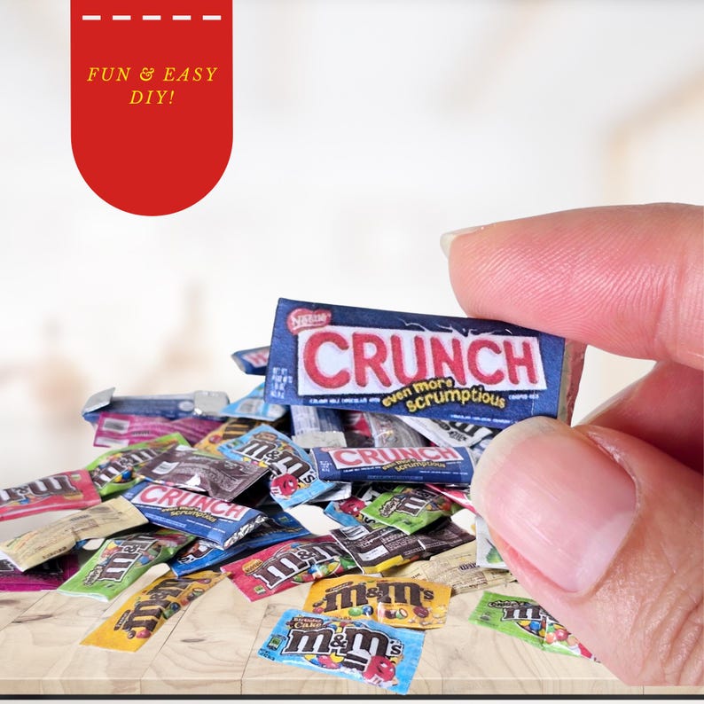 Printable Dollhouse Miniature Chocolate Bar Packages, Instant Digitable ...