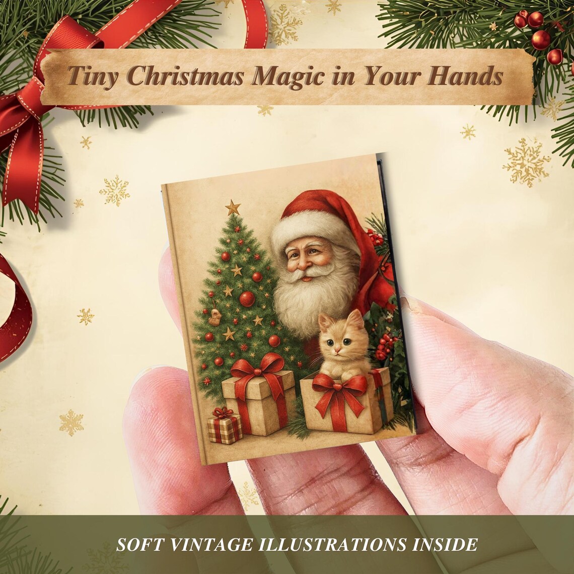 Vintage Santa Mini Books Printable : Dollhouse Christmas Book Set ...