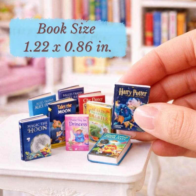 Miniature Books Covers Printable : Children Mini Book Dollhouse Decor ...