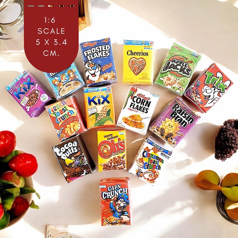 108 Dollhouse Miniature Cereal Boxes, Mini Boxes , Instant Digitable ...