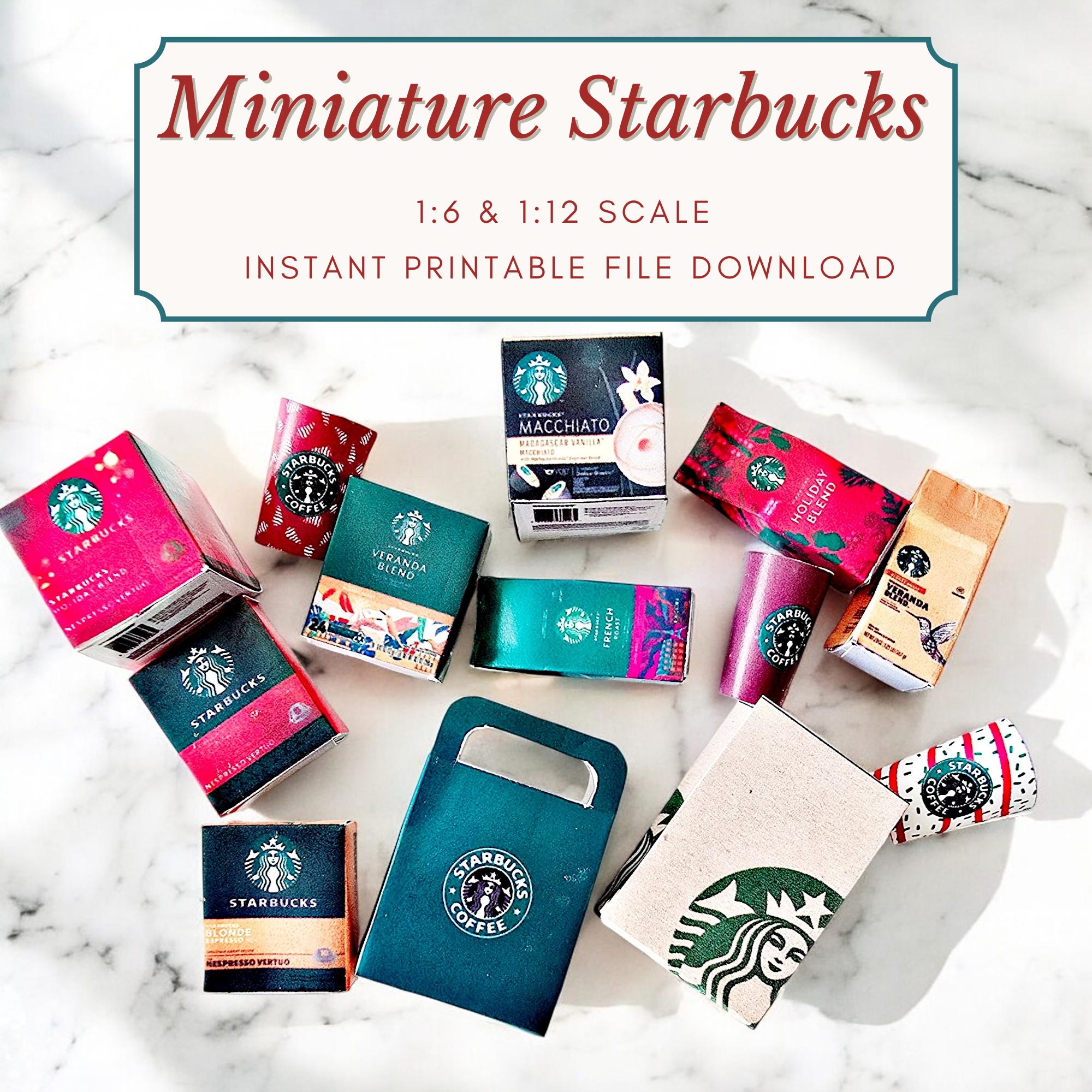 Miniature Starbucks Coffee Printable Packages Boxes Set, Instant ...