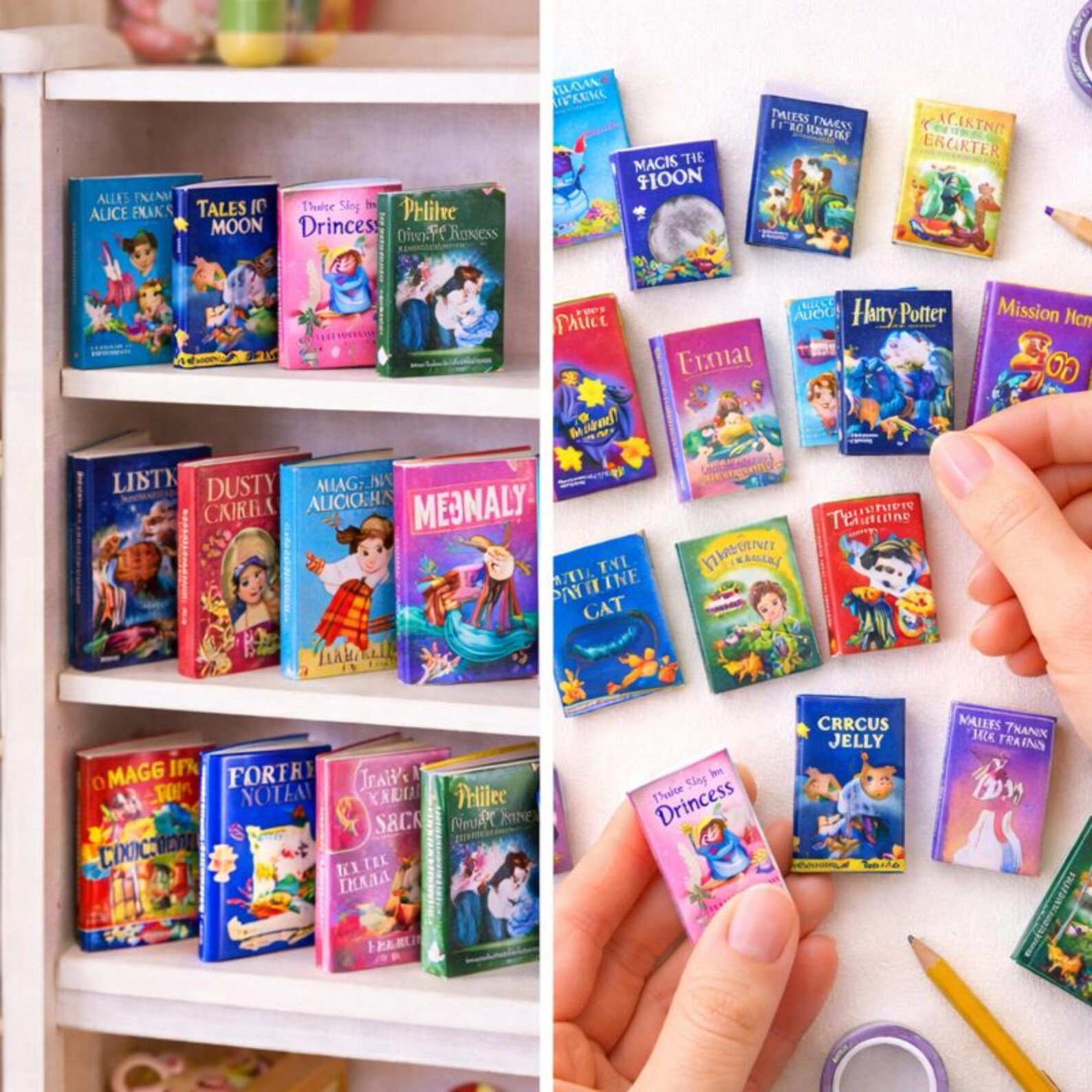 Miniature Books Covers Printable : Children Mini Book Dollhouse Decor ...