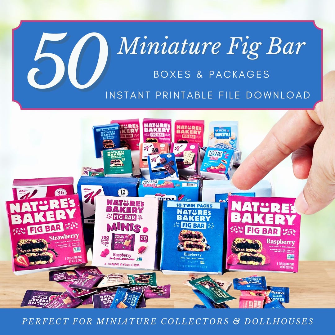 Miniature Fig Bar Boxes: Dollhouse Food Packaging (digital Download) - Etsy