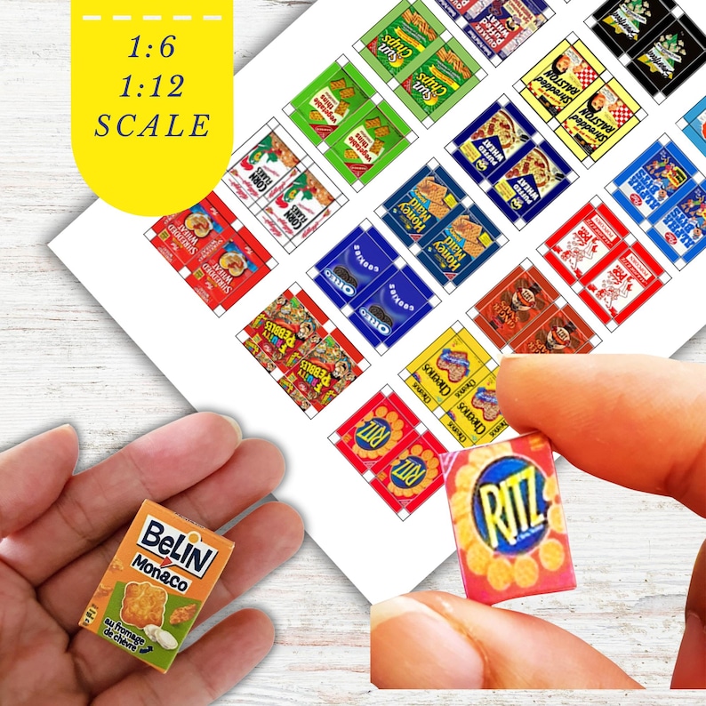 Printable Dollhouse Miniature Snack Packages: 85 Mini Chip Bags (PDF ...