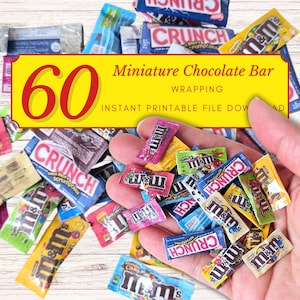 Printable Dollhouse Miniature Chocolate Bar Packages, Instant Digitable ...