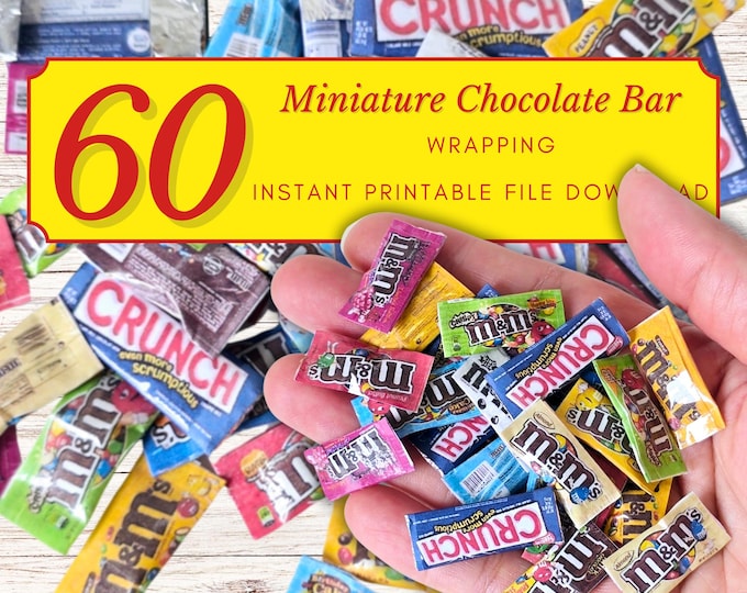 Printable Dollhouse Miniature Chocolate Bar Packages, Instant Digitable ...