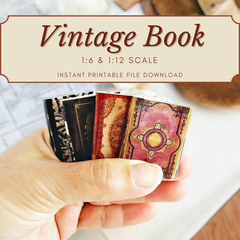 Vintage Miniature Book Printable : Dollhouse Books PDF Mini Library ...