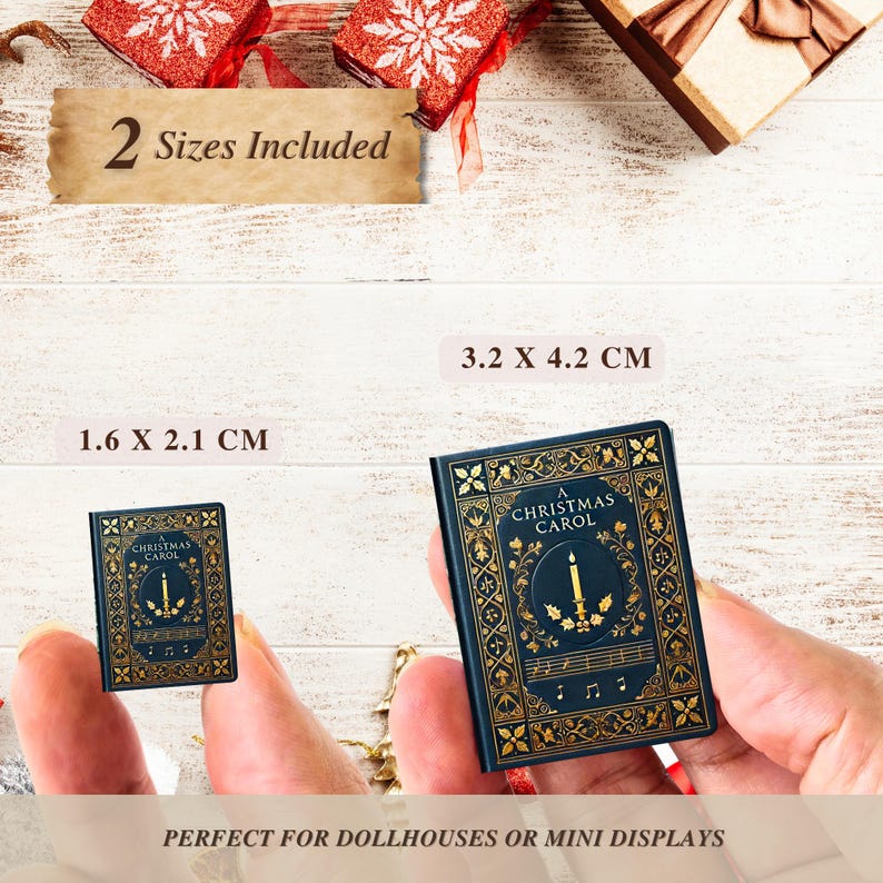 Christmas Carol Mini Books Printable : Vintage Dollhouse Books ...