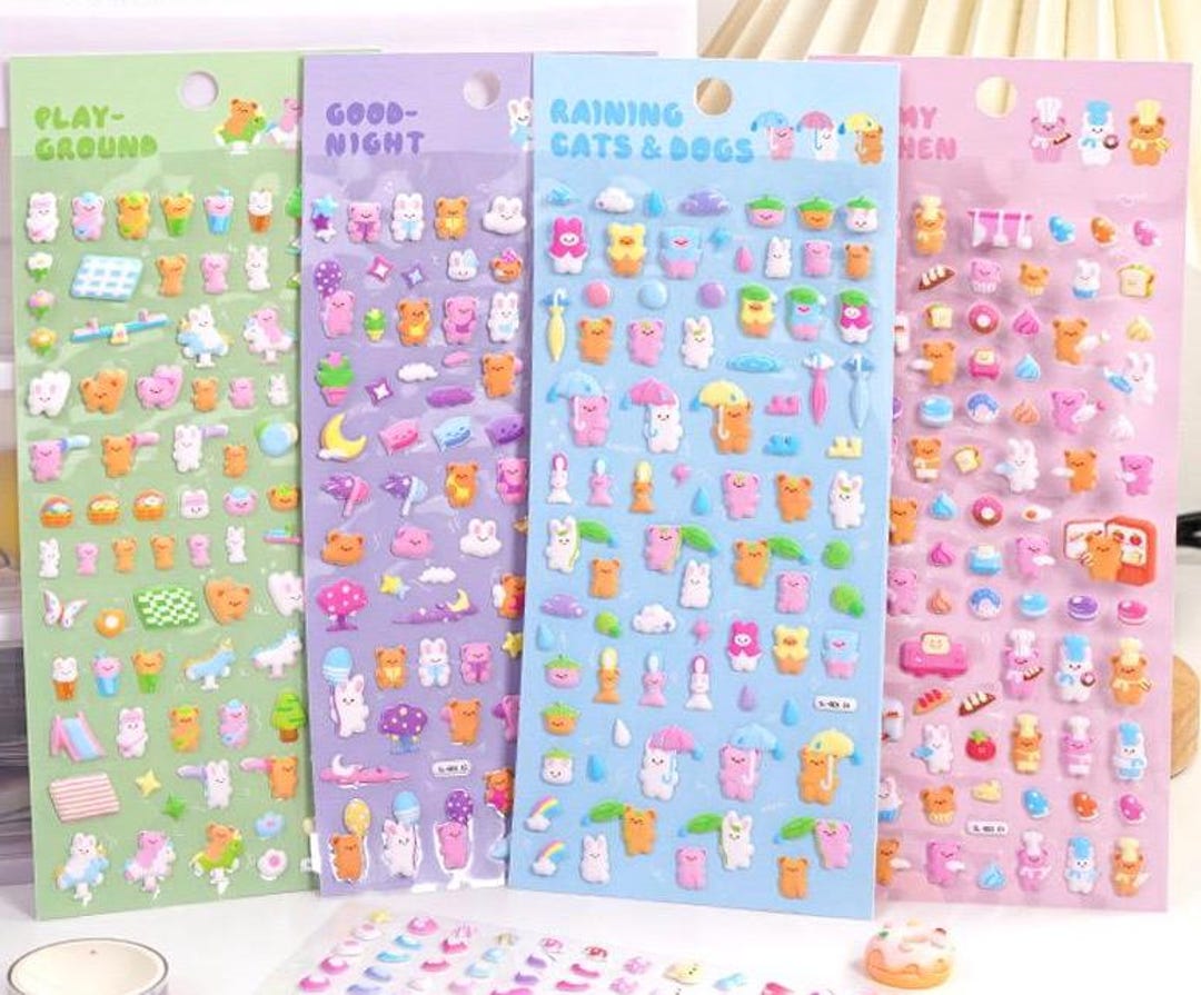Cute Animals Puffy 3D Stickers | Foam Stickers | Scrapbooking Stickers ...
