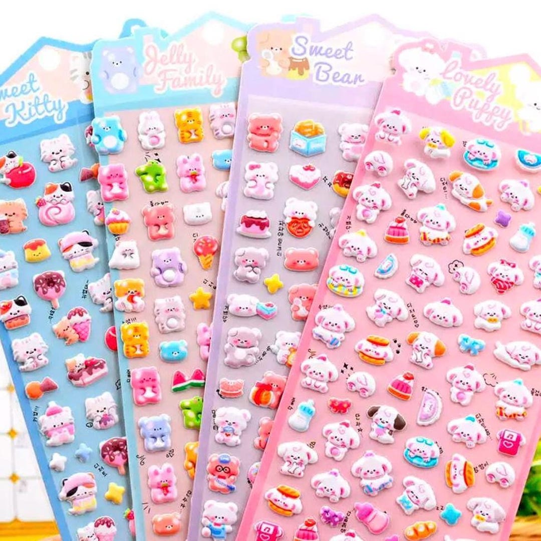 Cute Animal Puffy 3D Stickers | Scrapbooking Stickers | Journal ...