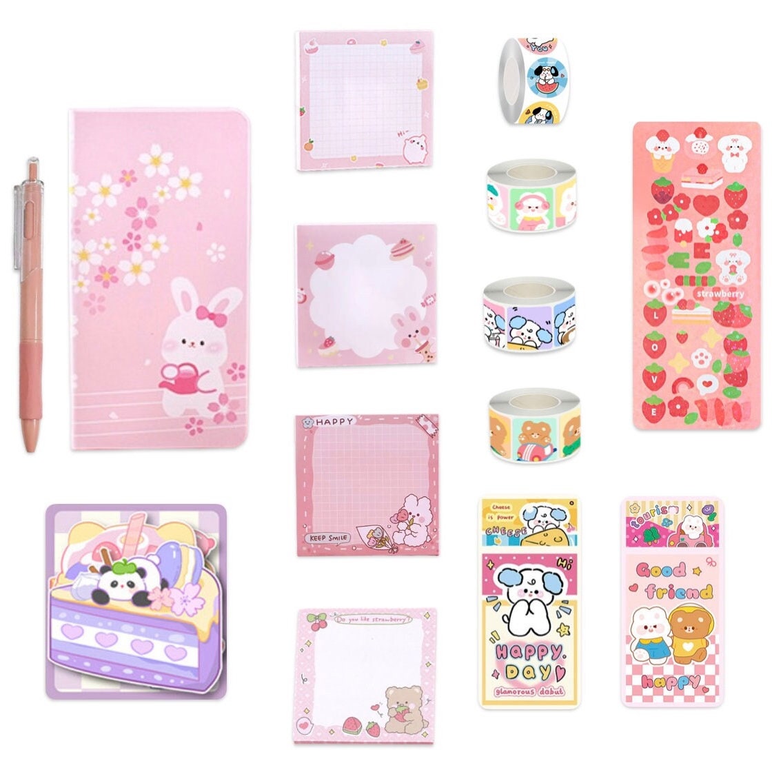 Kawaii Bunny Stationery Box Cute Stationery Scrapbooking Stickers ...