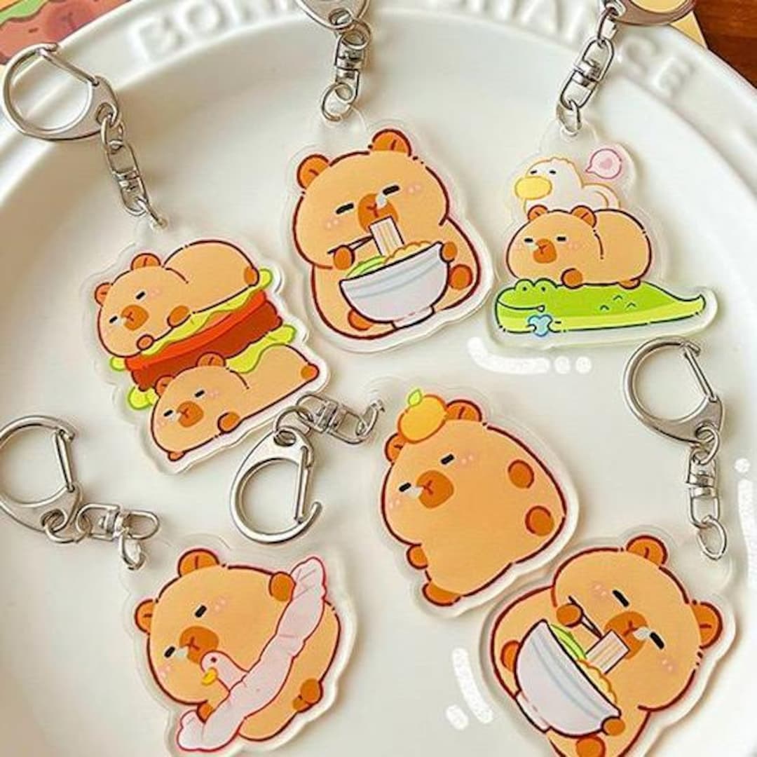 Cute Acrylic Capybara Keychain | Keyring | Keycharm | Bag Charm ...