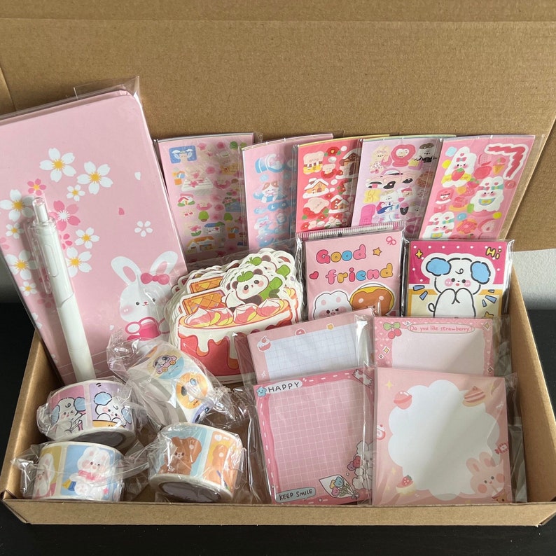 Kawaii Bunny Stationery Box Cute Stationery Scrapbooking Stickers ...