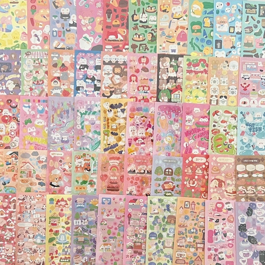 10-50 Sheets Korean Cute Stickers | Polco Deco Stickers | Photocard ...