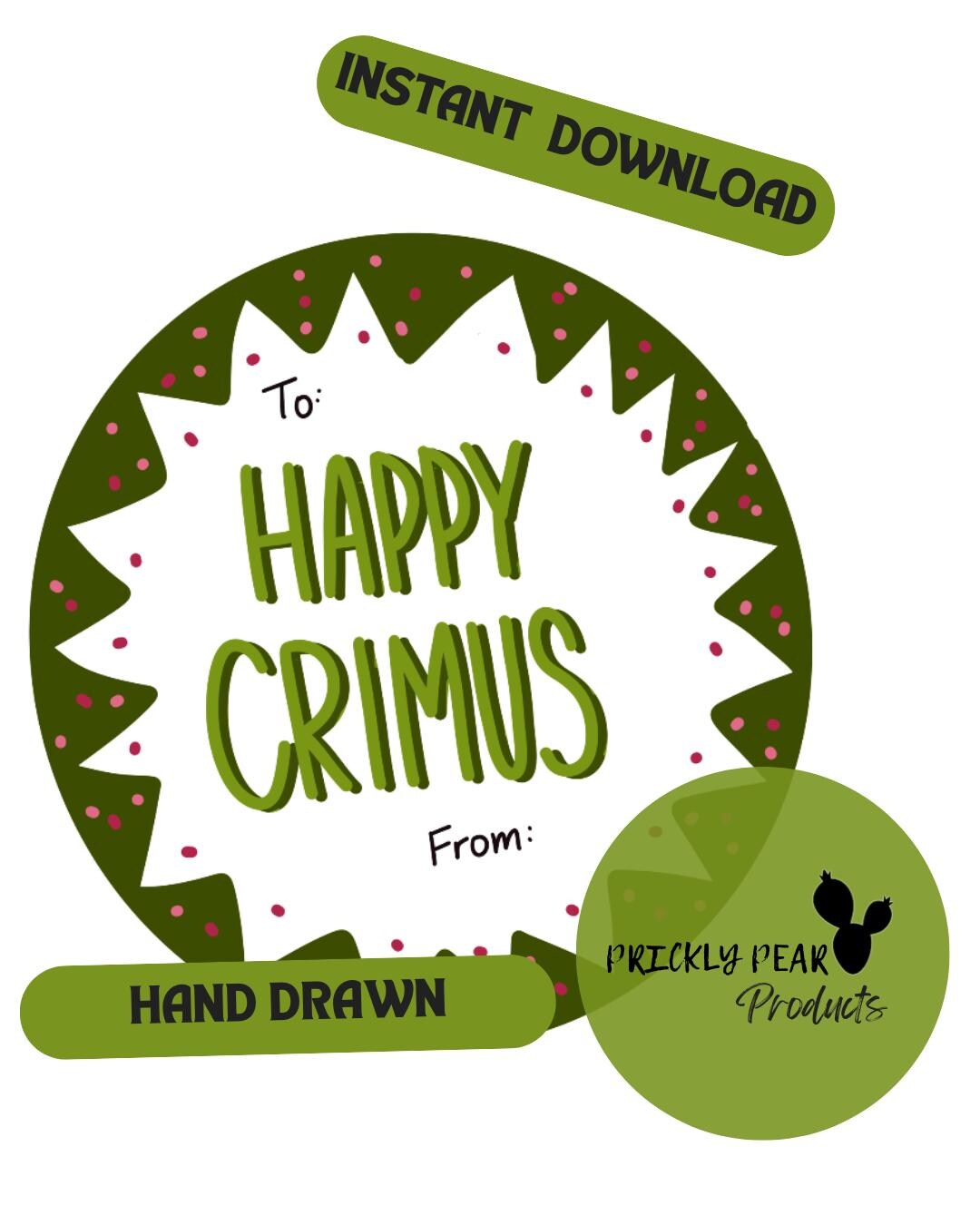 Happy Crimus / Hand Drawn Gift Tags - Etsy