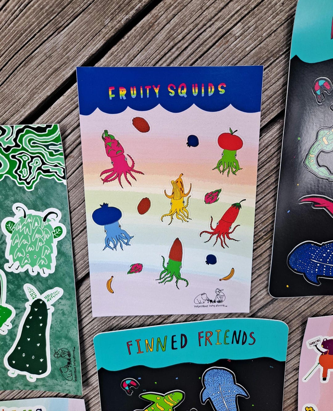 Fruity Squids Sticker Sheets - Etsy