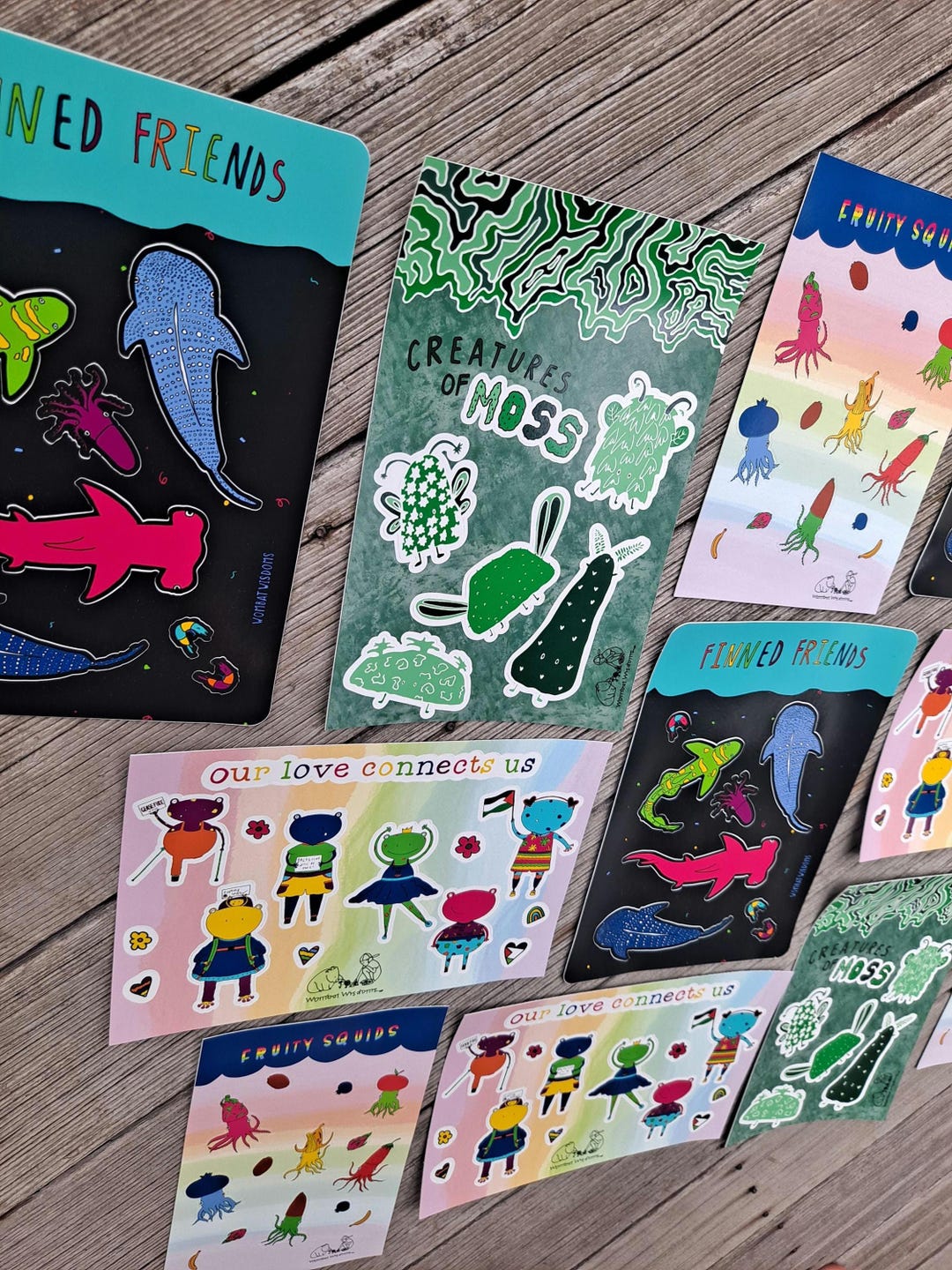 Sticker Sheets finned Friends, Our Love Connects Us and Wintery Whales ...