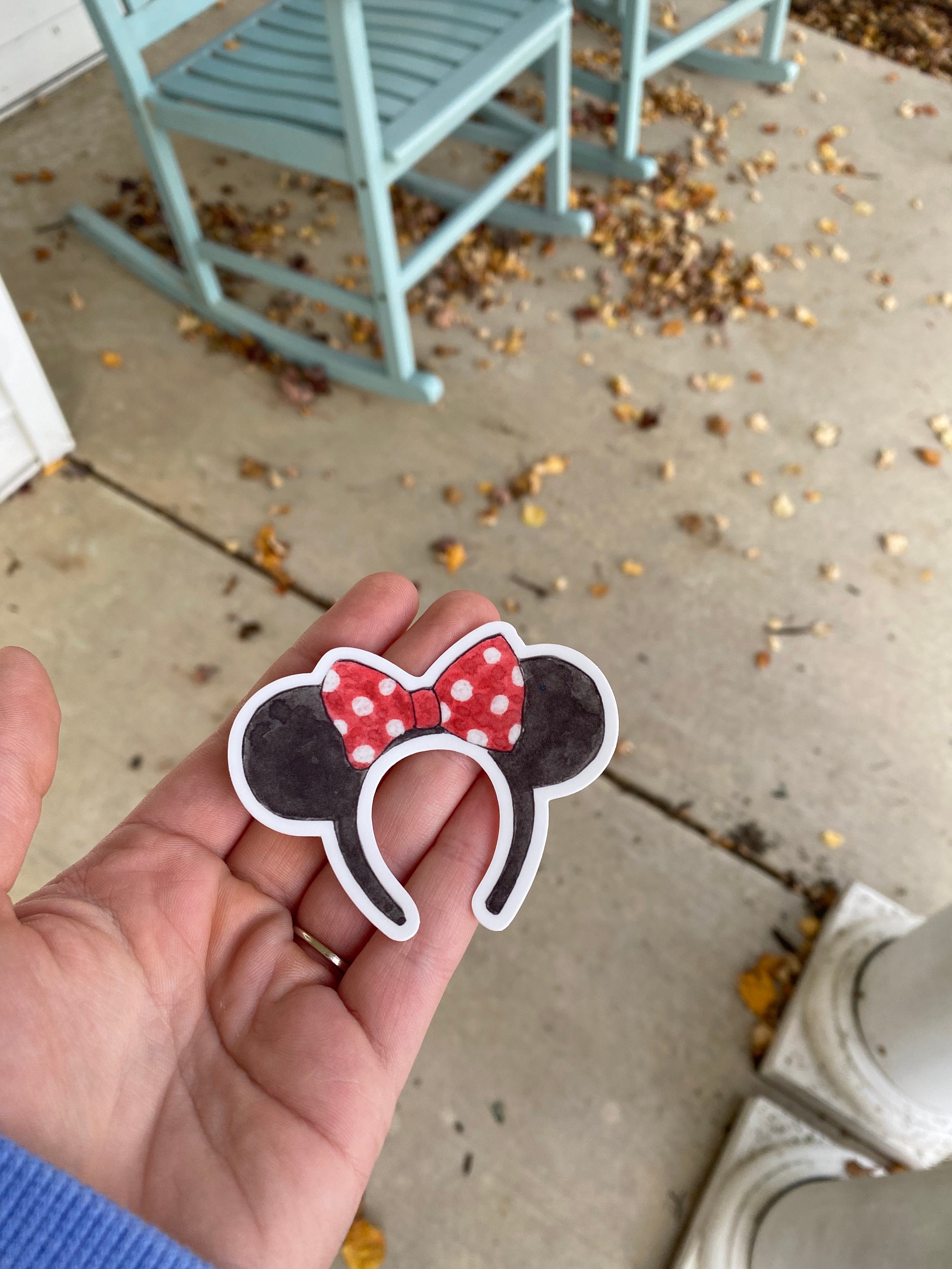 Minnie Mouse Ears Sticker: Classic Black, Red Polka Dot Bow - Etsy