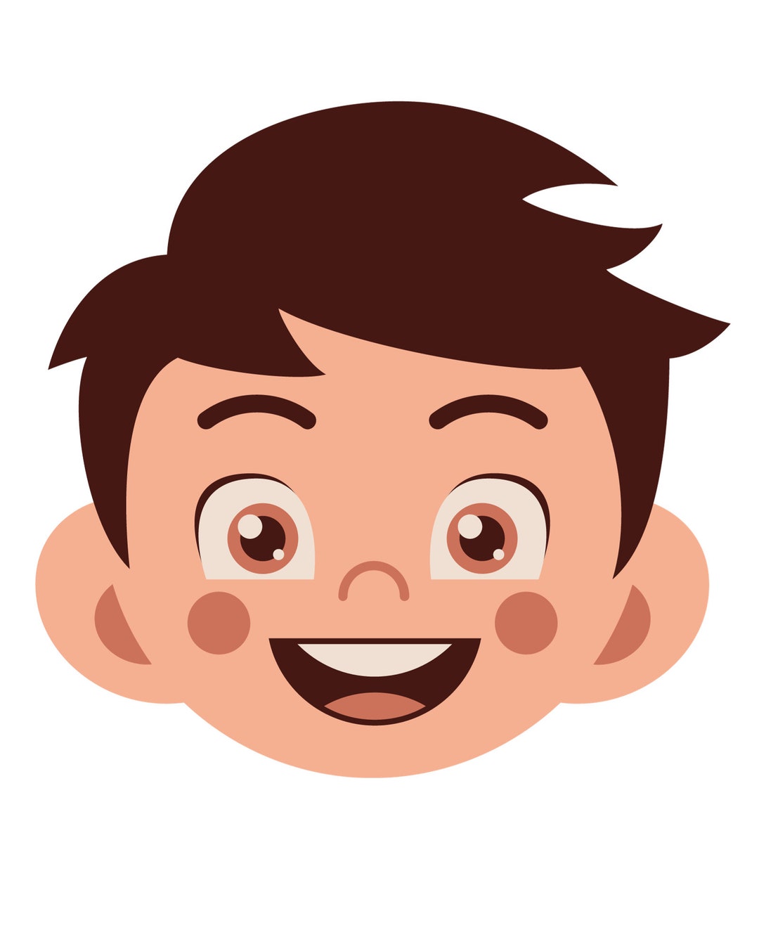 Child Face Printable Clipart, Print SVG, Pdf, Png, Clipart, Child Face ...