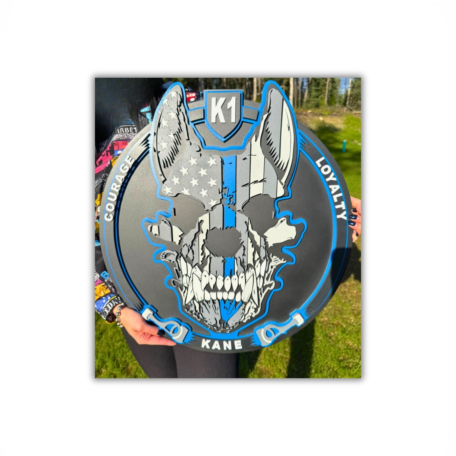 K9 Police Skull Plaque: Thin Blue Line Dog Sign, Personalized K9 ...