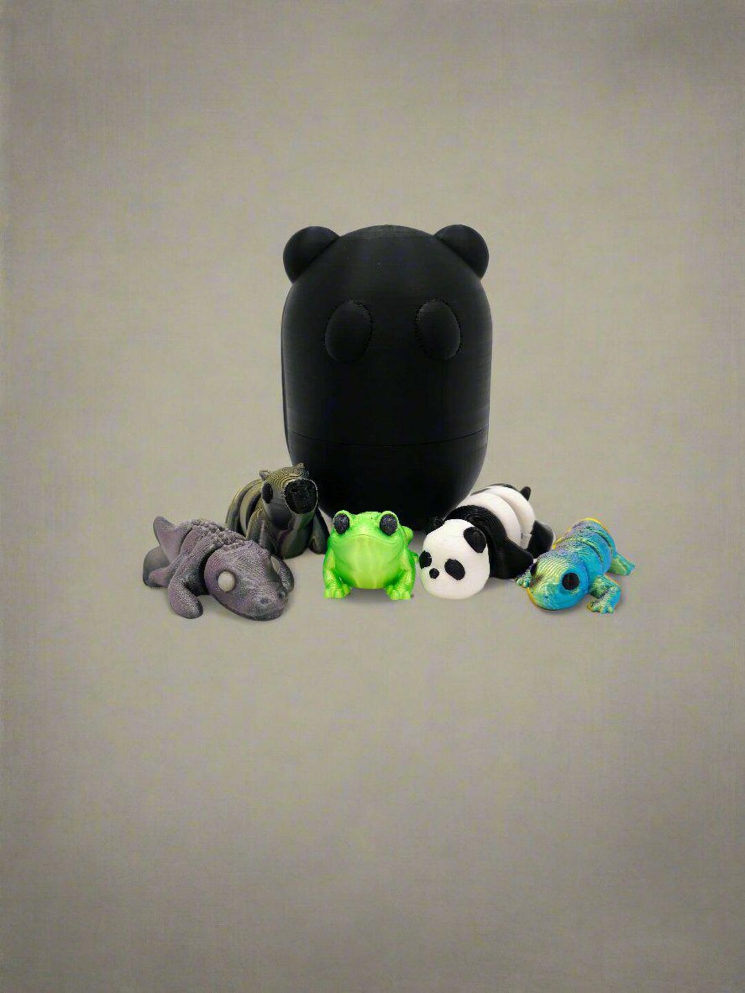 Mini 5-pack With Black Panda Container Figurines A Day at the Zoo - Etsy