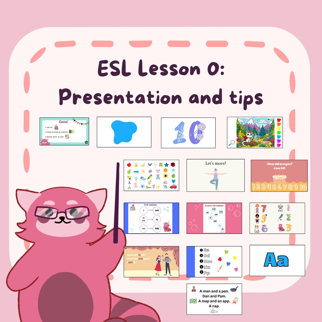 ESL Lesson 0 Presentation - Step-by-step Guide and Visual Files for the ...