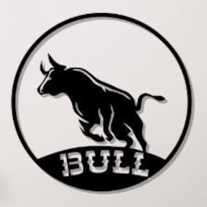 Bull Svg Dxf Files Laser Cut File Bulls Tshirt Plywood Wall Art Cutting ...