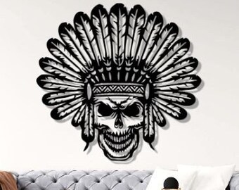 Chief Dxf Svg Png Files , American Indian Chief , Wall Art , Cut File ...