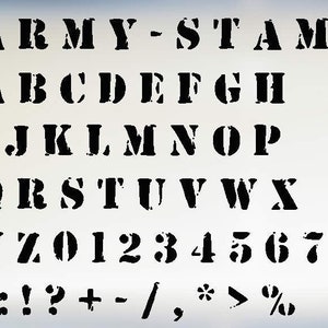 Army Stamp Font Svg Dxf Png Archivos , Archivo cortado por láser ...