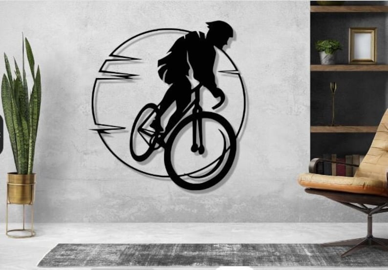 Biker Svg Dxf Png Fİles , Laser Cut File Bike Bicycle Design Wall Decor ...