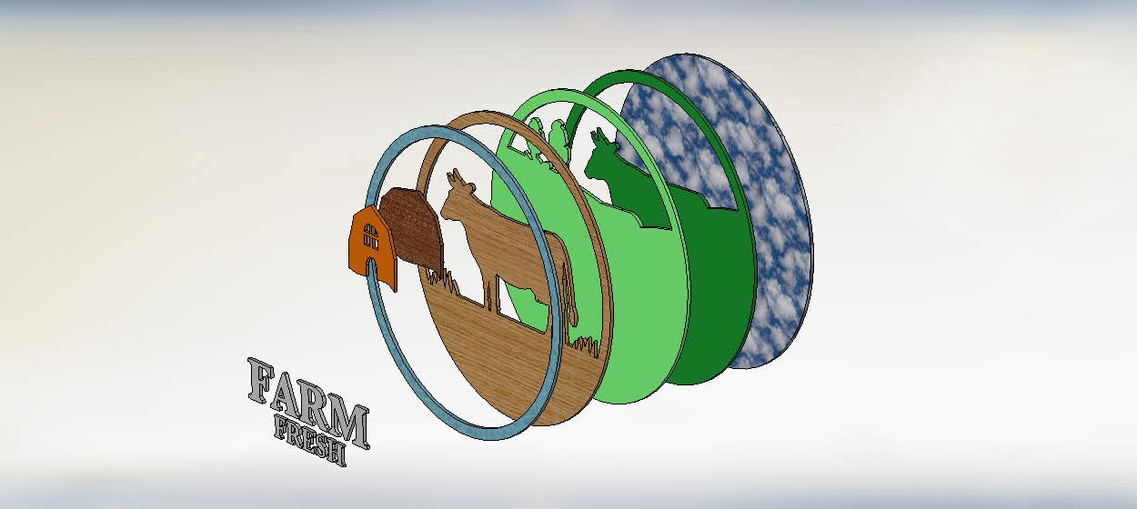 Farm Multilayer Svg Dxf Files , Laser Cut File , Plywood , Cow , Farm ...